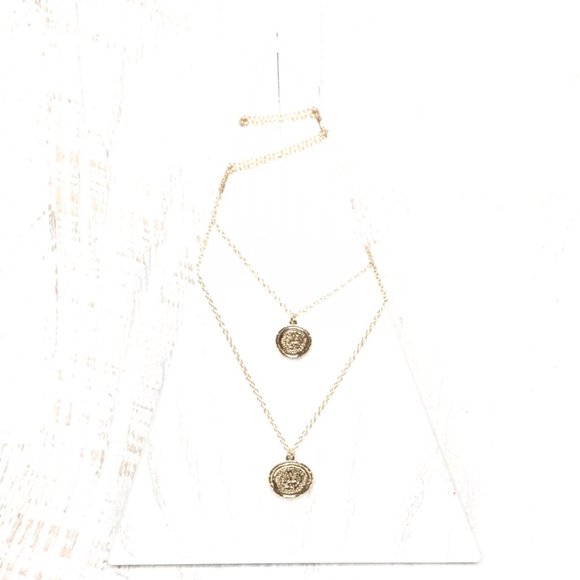 Amber Sceats | Jewelry | New Amber Sceats Gold Double Coin Necklace ...